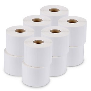 enKo Direct Thermal Labels 2-1/4 x 1-1/4 inches (12 Rolls, 12,000 Labels) Perforated Thermal Stickers for Address Mailing, Barcode, FBA Stickers, FNSKU Labels for Zebra, Rollo, Eltron Printer