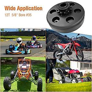 Kekadmai Mini Bike Clutch 5/8'' Bore 12 Tooth for #35 Chain, Centrifugal Clutch 12T for Go Kart/Minibike Engine Up To 8 HP (5/8" Bore 12 Tooth)