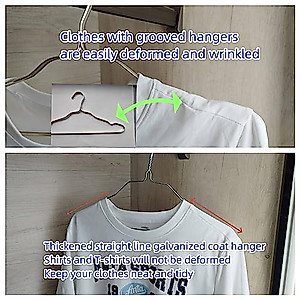 BriaUSA Metal Clothes Hangers 50 Pack Silver Color Galvanized Wire Hangers Length 16 inch Thickness 13 Gauge