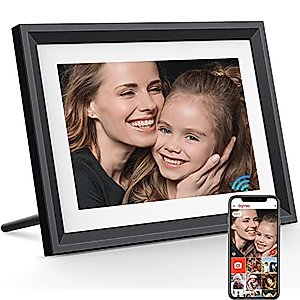 FRAMEO 10.1 Inch Digital Picture Frame WiFi, Smart Digital Photo Frame with 1280x800 IPS Touch Screen Display, Built-in 16GB Storage, Auto-Rotate, Easy Setup, Share Photos and Videos via Frameo App