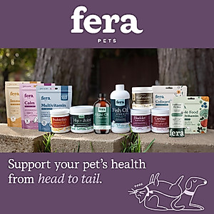 Fera Pet Organics Calming Supplement for Dogs & Cats - Vet Created - GABA & Ashwagandha Supplements Help Cat & Dog Stress or Hyperactivity -60 Scoops