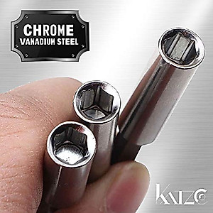 Katzco Magnetic Bit Holder Extensions - 3 Piece Set - 2, 4, and 6 Inch - for Drills, Socket Adapters, Automotive Maintenance, Shops, Mechanics, Household Use, DIY, Repair Work, and More