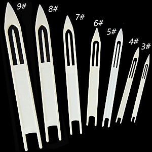 Easy Catch 7 PCS White Plastic Fishing Line Equipment Repair Netting Needle Shuttles-Size 3 4 5 6 7 8 9