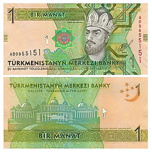 Banknotes Collection-[Asia] Turkmenistan 1 Marnet Banknotes Foreign Commemorative Coin 2014 P-29B Currency, Not in Circulation or has exited The Market