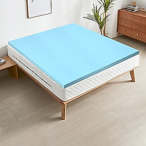 Giantex 3 Inch Memory Foam Mattress Topper, Gel-Infused Cooling Bed Topper with Ventilated Design for Pressure Relieving, Bed Pad for All-Night Comfy, Dorm Foam Topper (Queen)