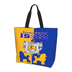 Kunsaww Sigma Gamma Rho Shoulder Bag Sorority Gifts Women'S Fashion Shoulder Tote Large Capacity Reusable Shopping Bag