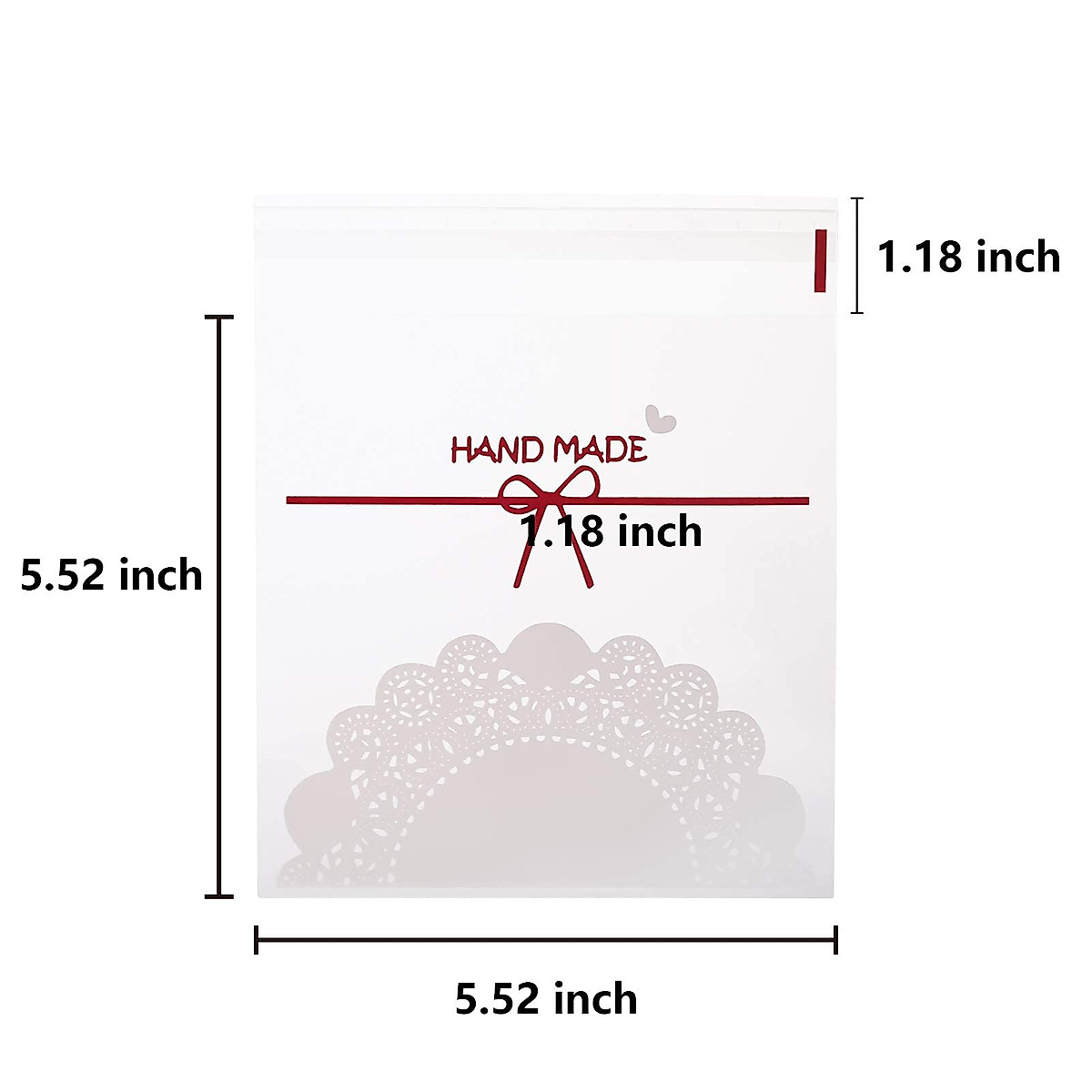 TOPZEA 500Pcs Self-adhesive Cookie Bags, 5.5x5.5Inch Clear Treat Bags DIY Plastic Individual Candy Bags Decorating Favor Bag Cellophane Bags for Packing Biscuits, Chocolate, Snack, Wedding, Party