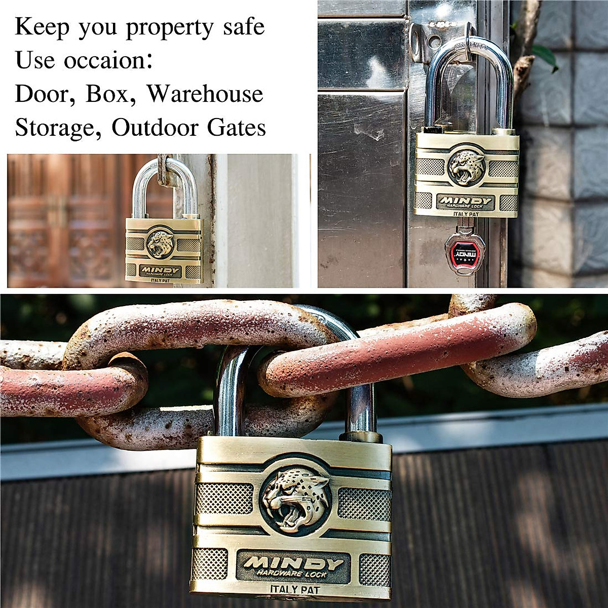 2in Hardened Keyed Hardware Padlock with 4 Special Keys