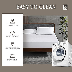 Kathy Ireland Waterproof Mattress Protector Full Size - Breathable Microfiber Quilted Mattress Pad Cover Stretches up to 18" Deep Pocket Mattress Topper – White