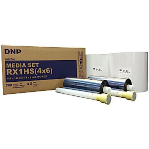 DNP DS-RX1HS 6" Dye Sublimation Printer, 290 4x6 Prints Per Hour - Bundle - with 4x6 Media, 700 Prints Per Roll, 2 Rolls and Protective Carrying Case