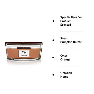 WoodWick Ellipse Scented Candle, Pumpkin Butter, 16oz | Up to 50 Hours Burn Time