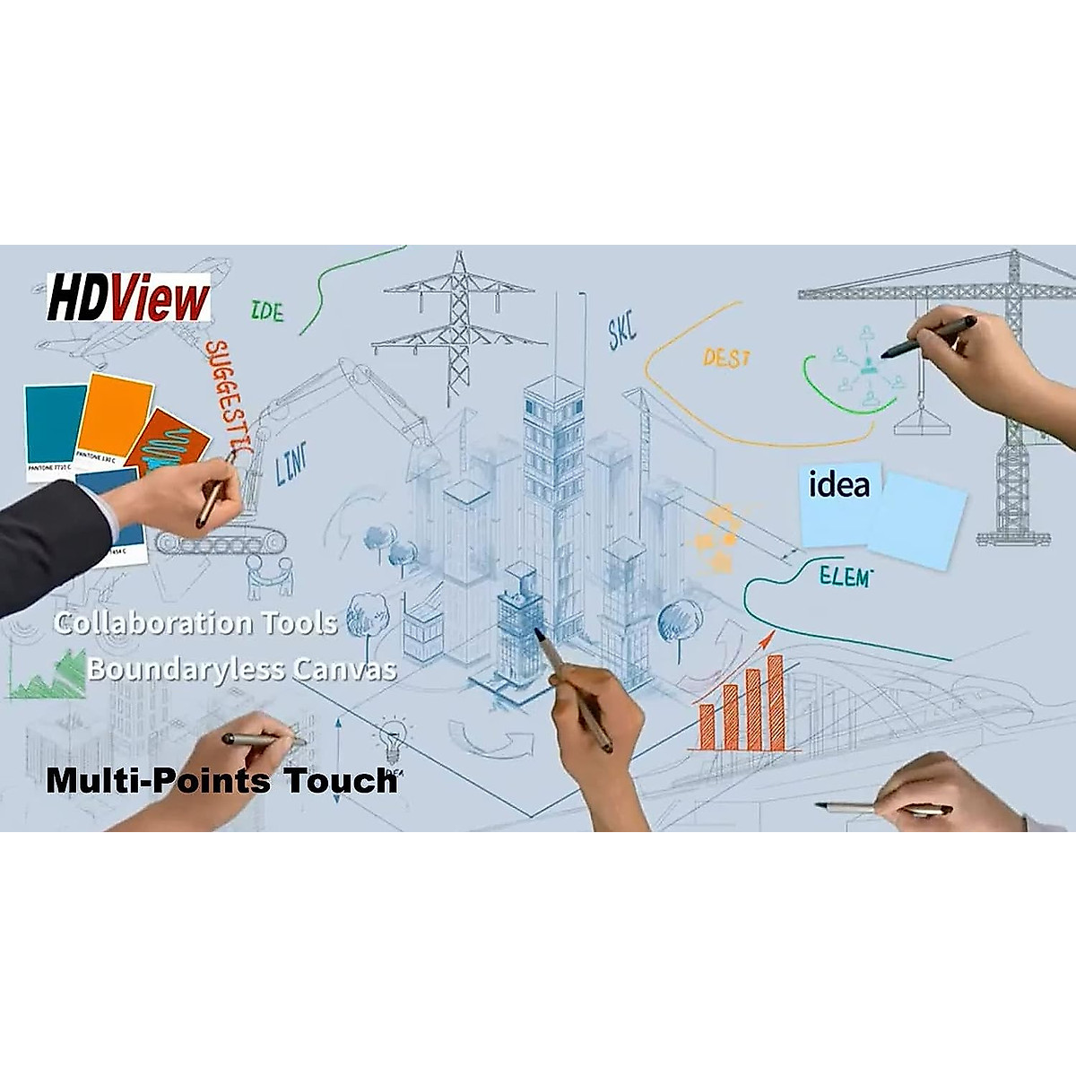 86" Smart Board, 4K Interactive Whiteboard, All-in-One Commercial Grade, 4K Webcam, Electronic Digital Touch Screen, Screen Share Mirroring, for Classroom and Conference (Stand is not Included)