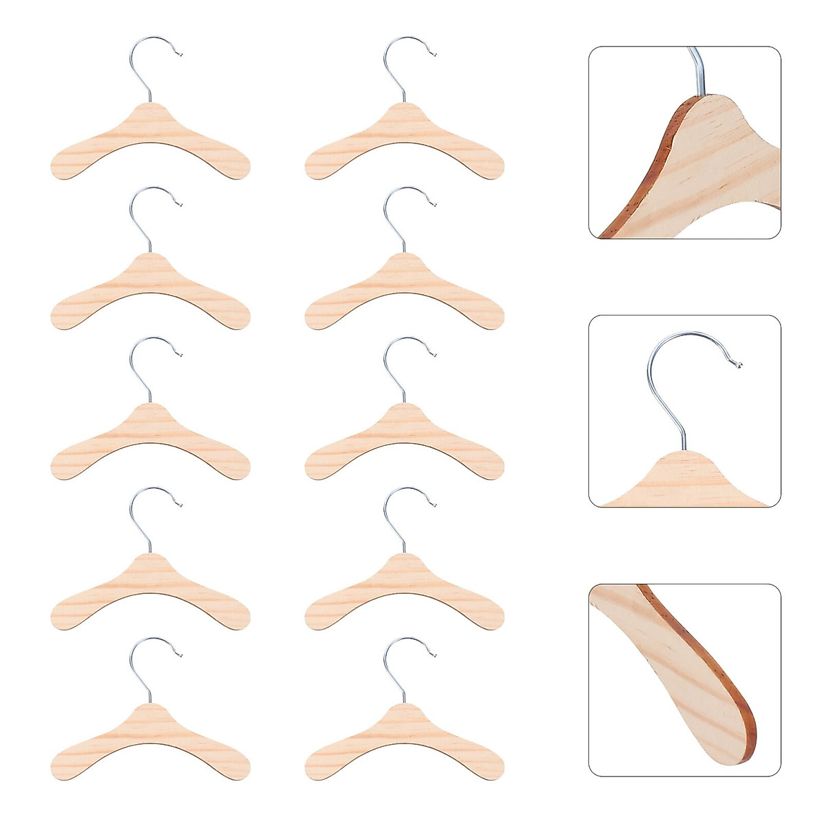 Totority Clothes Hangers 10pcs Clothes Hanger Dog Clothes Hanger Wood Hanger Dog Clothes Rack Clothes Hanger Home Pet Costume Miniature Item Rack Hanger Wooden Hangers