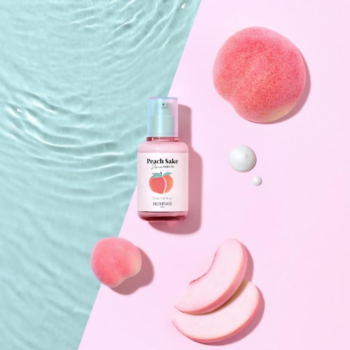 SKINFOOD Peach Sake Pore Serum - Pore Minimizer & Sebum Control - Skin Smoothing Facial Serum for Oily Skin - Pore Refining Serum & Pore Tightening - Acne Reducer & Minimizing Serum - 55ml (1.85 oz)