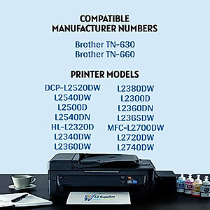 AZ SUPPLIES Compatible Toner Cartridge Replacement for Brother TN-630 660 with DCP-L2520DW L2540DW L2500D L2540DN HL-L2320D L2340DW L2360DW L2380DW L2300D L2360DN L2365DW MFC-L2700DW L2720DW-Black