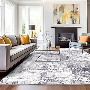 Rugshop Distressed Abstract Area Rug 3'3"x 5' Gray