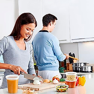 Supreme Select Deli Plastic Storage Containers with Lids [24 pack] 8 Oz - Reusable Food Containers for Home & Business- Microwavable & Freezer friendly- Dishwasher safe - Secure & Tight fitting Covers