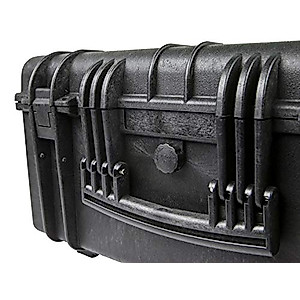 Monoprice Weatherproof / Shockproof Hard Case with Wheels - Black IP67 level dust and water protection up to 1 meter depth with Customizable Foam, 25" x 19" x 11"