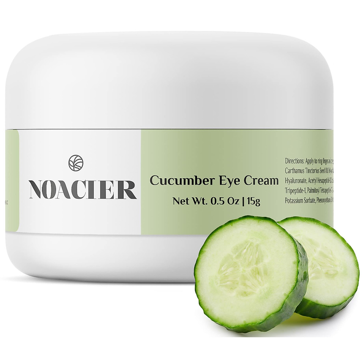 NOACIER Cucumber Eye Cream for Dark Circles and Puffiness - Anti Aging Under Eye Cream - Hyaluronic Acid Moisturizer for Deep Wrinkle Repair and Bags Under Eyes
