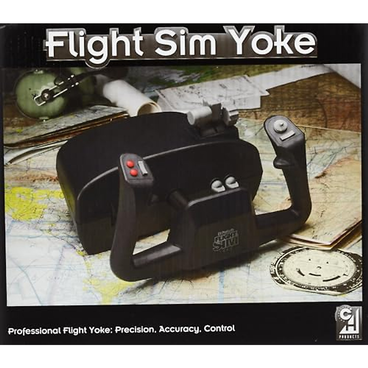 CH Products Flight Sim Yoke USB ( 200-615 ), Black