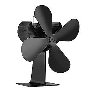 Stove Fan, 4-Leaves Heat Powered Wood Stove Fan, Energy-Saving Fireplace Fan, Thermoelectric Fan Eco Fans, Fireplace Blower Fan Kit for Log Burner