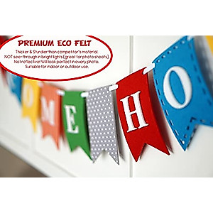 Welcome Home Banner Premium Felt Bunting Laser 54 inches wide - Party Colors