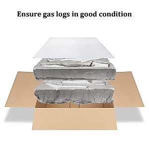 Uniflasy 26.8" Gas Fireplace Log Set, Ceramic White Birch for Intdoor Inserts, Vented, Propane, Electric Gas Fireplaces, Outdoor, Linear Fire Pits Ceramic Fiber Fake Wood Logs, Fireplace Decor, 6pcs