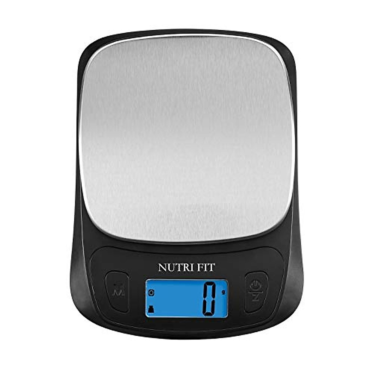 NUTRI FIT Ultra Slim Kitchen Scale Digital Food Weight Scale for Baking Cooking in Grams and Ounces Tare & Backlit LCD Display 11lb 5kg Capacity- Black/Stainless Steel