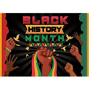 Black History Month Backdrop African American Heritage Festival Photography Background Black History Month Holiday Party Decoration Supplies for Home (8X6FT)