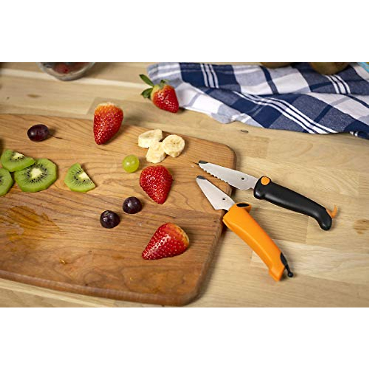 Kuhn Rikon "Kinder kitchen" Knife Set (Set of 2), Black/Orange