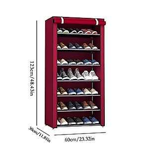 Shoe Rack Shoe Shelf Stackable Shoe Rack Simple Shoe Rack Fabric Shoe Shelf Multifunction 7 Layers Shoe Cabinet Shoe Organiser Rack Shoe Boots Storage Rack Shelf with Cover Shoe Racks Shoe Bench Stac