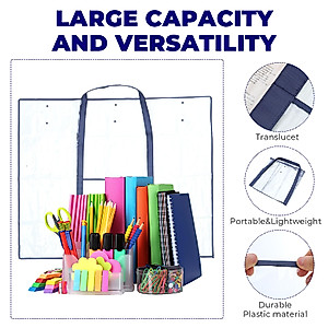 Ubamdom 2 PCS Large Art Portfolio Bag, 48" x 36" Art Portfolio Case, Art Portfolio Bag, PVC Anchor Chart Storage, Large Capacity Bulletin Board Organizer with Pocket, For Classroom, Office(Black)