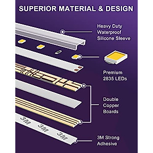 Outdoor LED Strip Lights Waterproof 3000K, 16.4ft IP67 High Density LED Tape Light, 600 LEDs/Reel, 252~300LM/ft, UL-Listed, 12V Dimmable Rope Lights for Home, Balcony, Roof, Backyard, Patio, Garden