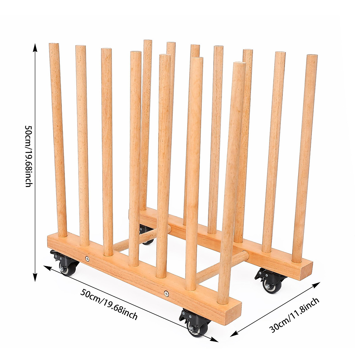 YIVIVEN Art Storage Rack with Wheels, Artwork Storage, Art Drying Rack, Art Canvas Storage, Drawing Board Storage Rack, Frame, Panel, Art Storage Organizer(11.8"x21.6"x19.5")