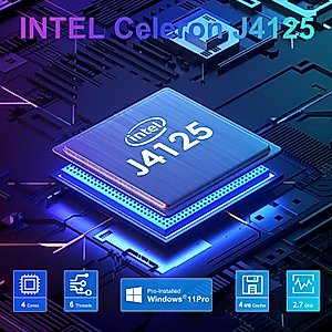 Mini PC Stick Windows 11 Pro,Intel Compute Stick with Celeron J4125,8GB RAM 256GB M.2 SSD (up to 1TB),PC Stick Support Auto Start/Gigabit Ethernet/WiFi/BT,Home/Business Pocket Computer