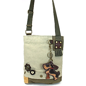 CHALA Patch Crossbody Bag Weiner Dog Dachshund Multi-color (Sand)