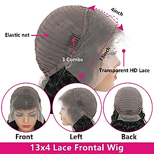 FDX 20 Inch Straight HD Lace Front Wigs Human Hair Pre Plucked 13x4 Lace Front Wigs Human Hair 180 Density Transparent Frontal Wigs Human Hair Lace Brazilian Human Hair Wigs for Black Women Glueless