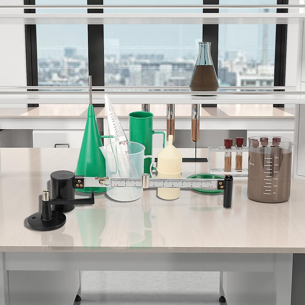 EODSAD Slurry Test Kit, Mud Hydrometer, Mud Viscometer, Marsh Funnel and Viscosity Cup Mud Tester Slurry Test Kit Sand Content Kit Mud Tester Viscosimeter Sand Content Meter Kit