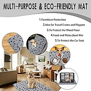 nanbowang Dog Crate Pee Pads - Wahable Dog Rugs Non-Slip Puppy Pads for Small Dogs, Water Absorb Training Pads(1824 Gray)