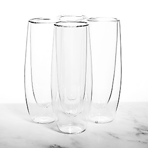 LEMONSODA Stemless Double Wall Champagne Glasses - Set of 4 (5.4 fl. oz / 160 mL) - Mimosa/Prosecco Glasses - Easy to Hold - Perfect for Bridal Shower, Weddings, Events
