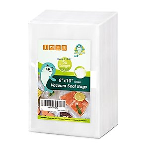 Happy Seal Vacuum Sealer Bags 6" x 10" 130 Pint Size for Food, Pre-cut Food Saver Airtight Vac Storage, Meal Prep or Sous Vide, Commercial Grade Vacuum Seal Freezer Bags