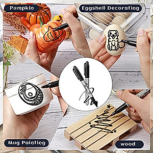 Permanent Markers Bulk Black Permanent Marker Set Fine Point Marker Pens Work on Wood, Metal, Stone, Glass(300 Pack)