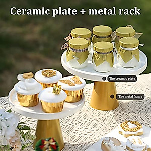 8 Pack Cake Stands Set White Ceramic Cupcake Holder Dessert Display Plate Decor Serving Platter for Party Wedding Birthday Baby Shower Celebration Home…