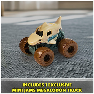 Monster Jam Mini Jam, Megalodon Mad Hog Chomper and Monster Truck, Fun Cleanup and Storage, Kids Toy Gifts for Boys and Girls Ages 3 and Up
