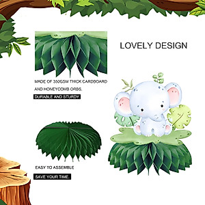 Jamonxi Jungle Theme Baby Shower Decorations Gender Neutra For Boy Girl, Green Honeycomb Centerpiece Table Decorations Safari Kids Birthday Party Supplies For Classroom Bedroom