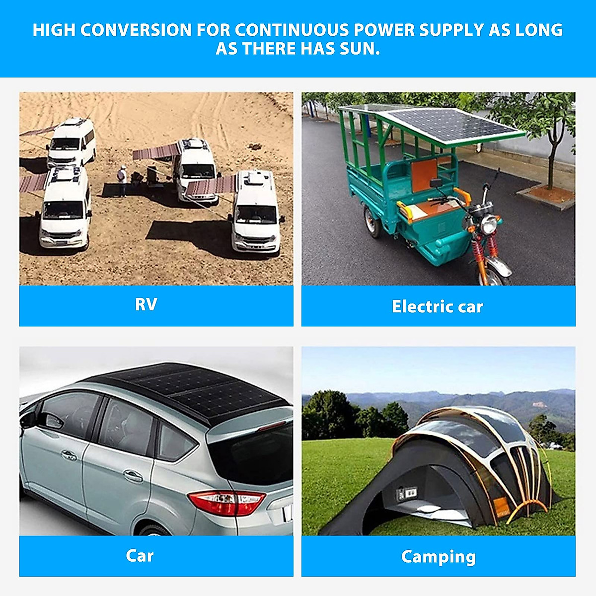 100W 18V Solar Battery Trickle Charger Maintainer, Portable USB Controller Monocrystalline Panel Charging Kit, Solar Panel Trickle Charging Kit for Car, Automotive