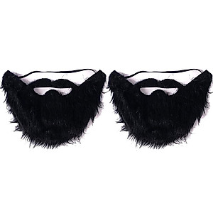 VIGUEUR Mustaches - 2PCS Costume Party Male Man Fake Beard Mustache Black