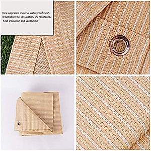 NIANXINN Beige Sun Shade Sail Canopy Awning,90% UV Block Insulation Breathable Rectangle Shade Cloth Net,Commercial and Residential Sunblock Mesh,for Patio Garden Outdoor Facility (1x4m(3 * 13ft))