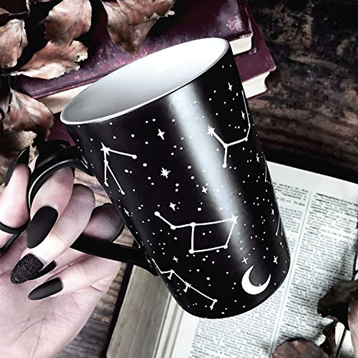 Rogue + Wolf Halloween Mug Witch Voyager Tall Coffee Ghost Mug Decor Spooky Gifts Cool Mugs for Women & Men Goth Tea Creepy Kawaii Wiccan Hocus Pocus Astrology Witchcraft Supplies - 12.8 oz / 380ml