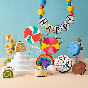 FFchuanhe 14 Pack Crafts Foam Circles 3 inch, Polystyrene Round Foam Discs (3×3×1in) for DIY Projects, Decorations, Modeling, Christmas Decoration